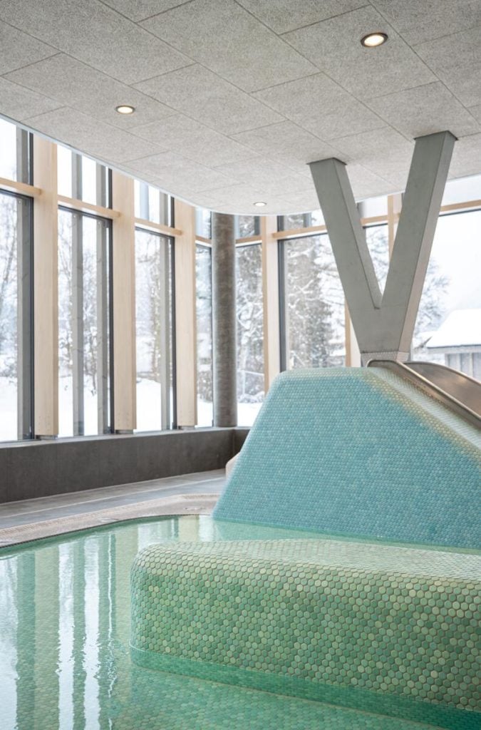 The Oberstdorf Thermal Spa, nestled in the German Alps, features Agrob ...